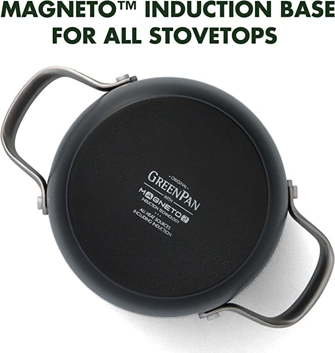 GreenPan Healthy Ceramic Nonstick, 2QT Rice Grains and Soup Maker Caldero Pot with Lid, PFAS-Free, Induction, Dishwasher Safe, Oven Safe, Blue
