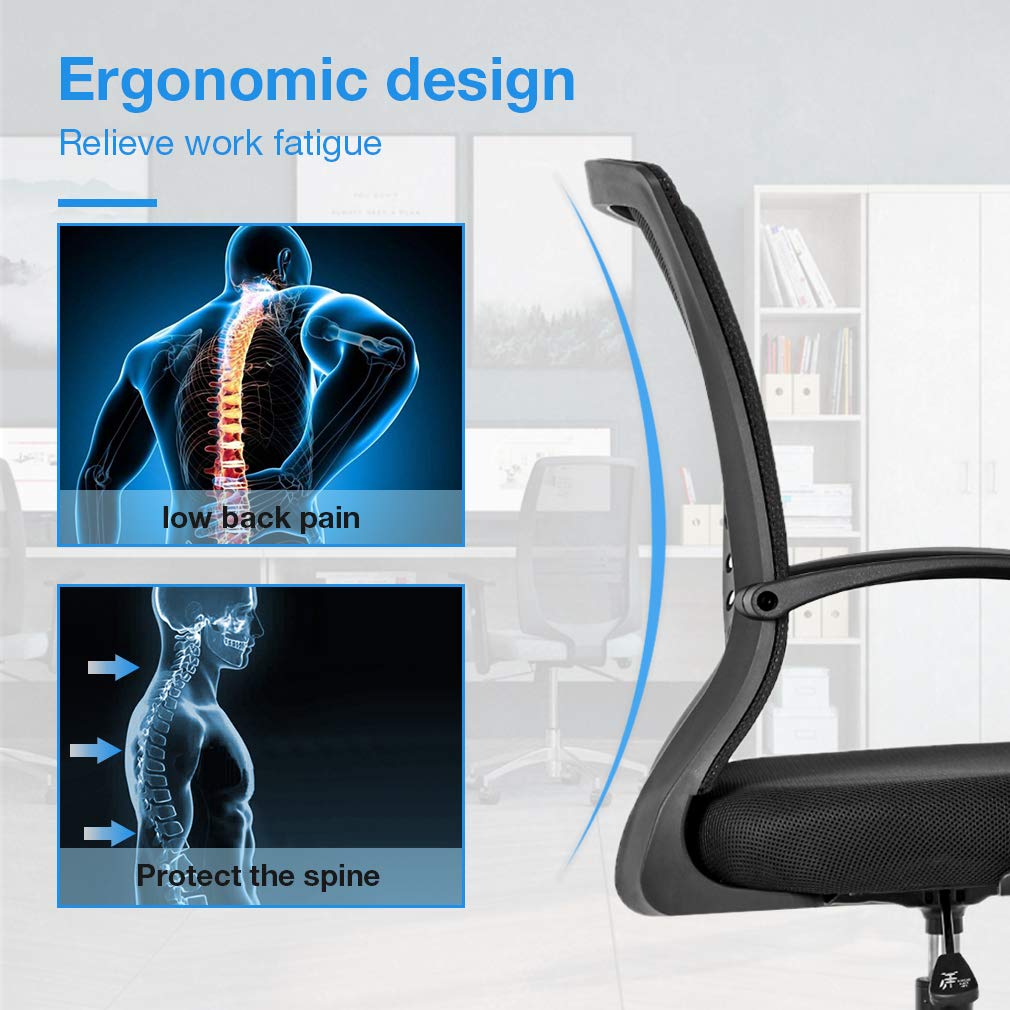 BestOffice Drafting Chair Tall Office Chair with Adjustable Foot Ring and Flip-Up Arms Computer Standing Desk Chair Executive Rolling Swivel Chair for Office & Home