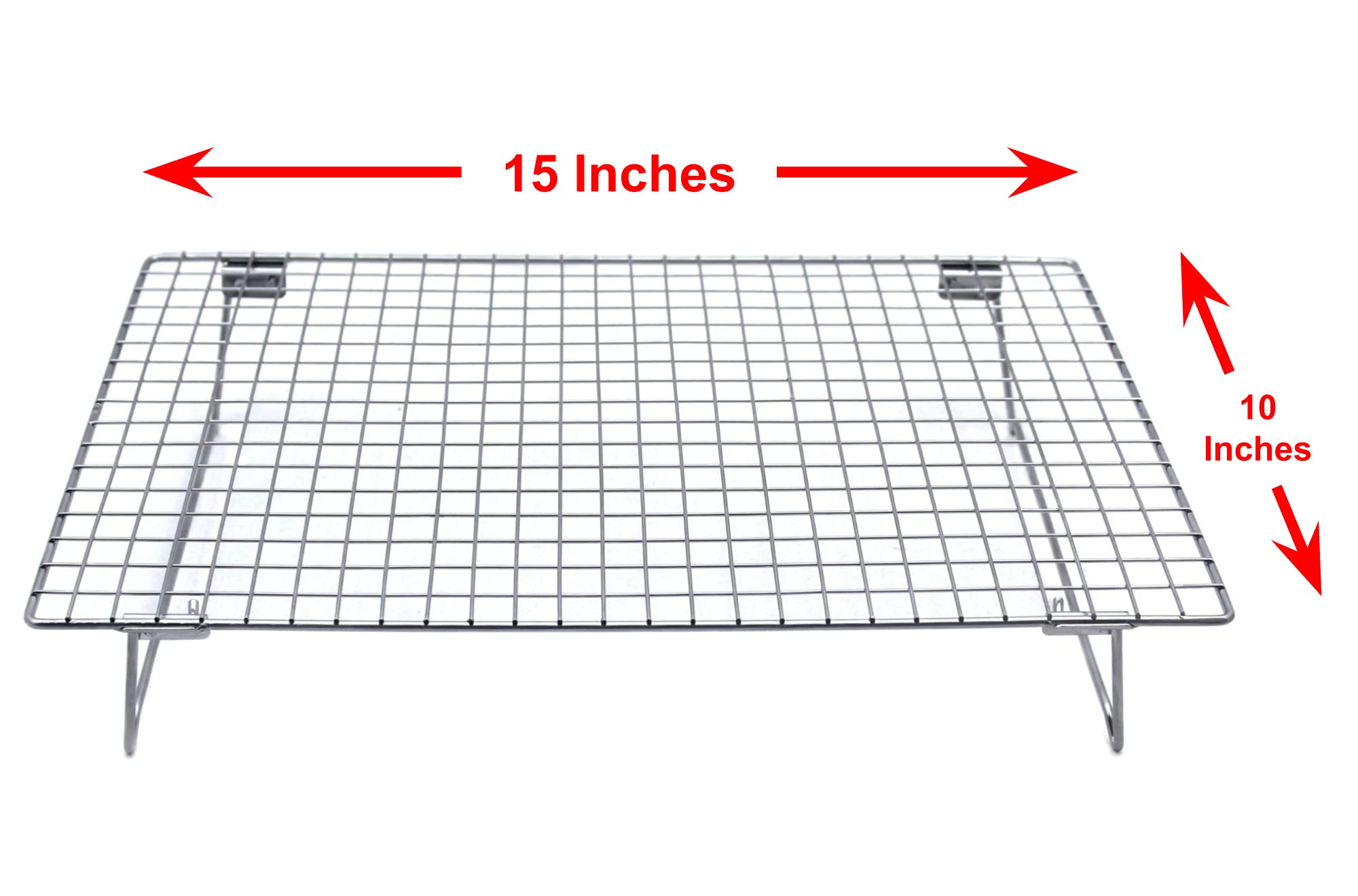 Checkered Chef Stainless Steel Stackable Cooling Racks - 2 Pack Stacking Cooling/Baking Racks - Each Rack 10 x 15" - Tiered Cooling Rack for Cooking, Cooling and Baking - Oven and Dishwasher Safe