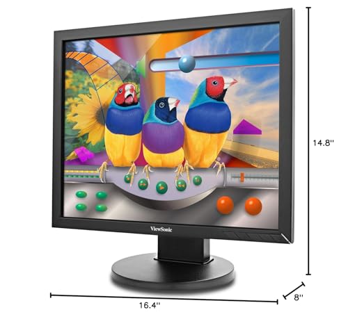 ViewSonic VG939SM 19 Inch IPS 1024p Ergonomic Monitor with DVI and VGA for Home and Office, Black