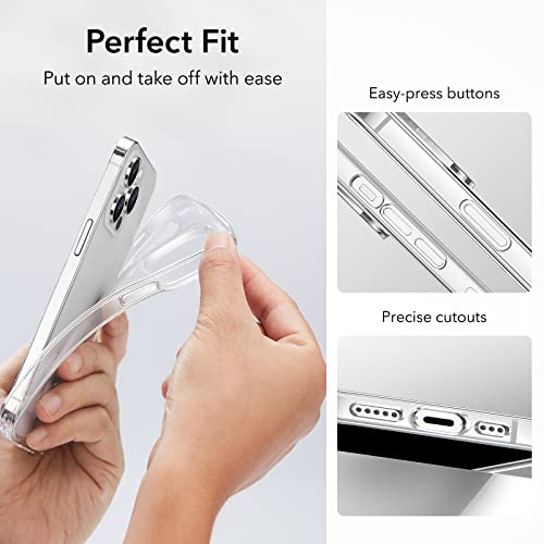 ESR Clear Case Compatible with iPhone 14 Pro Max Case, Shockproof Thin Silicone Cover, Yellowing-Resistant Slim Transparent TPU Phone Case, Project Zero Series, Clear