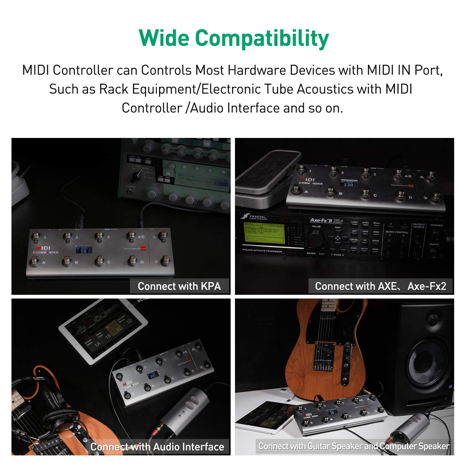 MIDI Foot Controller,MeloAudio Guitar Floor Multi-Effects Portable USB MIDI Foot Controller with 10 Foot Switches,2 Expression Pedal Jacks and 8 Host Presets