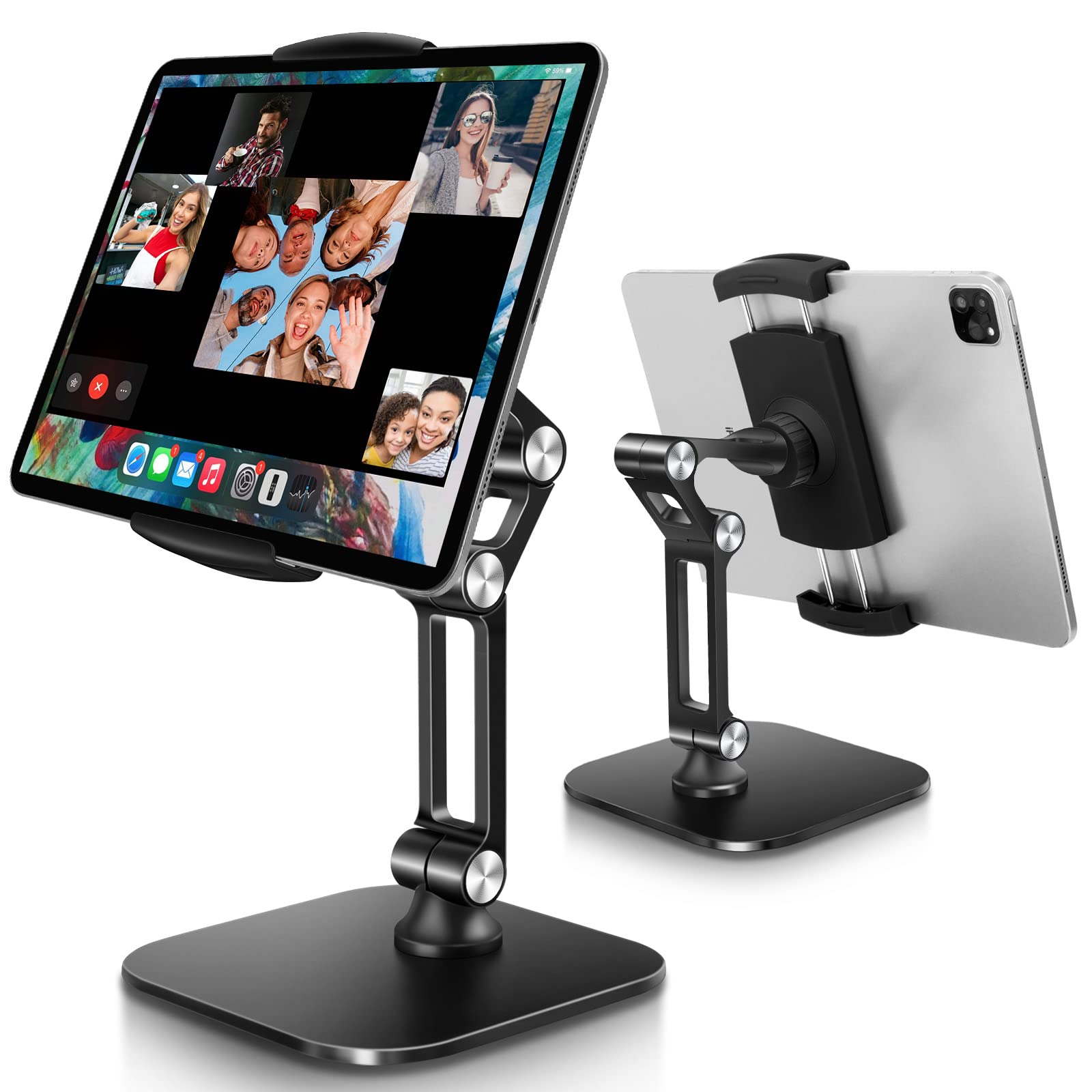 B-Land Tablet Stand Holder Adjustable, Universal Desktop Tablet Stand for Desk Foldable Phone Stand Compatible with iPad Pro 12.9,11, Air Mini 4 3 2, Kindle, E-Reader & Phones (4-13")