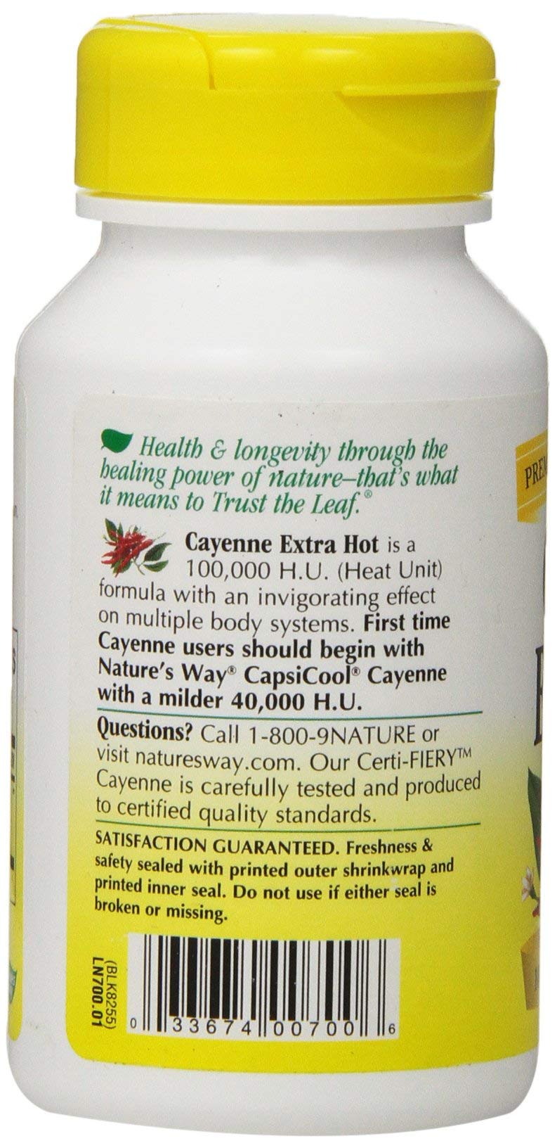 Nature's Way Premium Blend Cayenne Extra Hot, 450 mg of blend per serving, 100 Vcaps (Packaging May Vary)