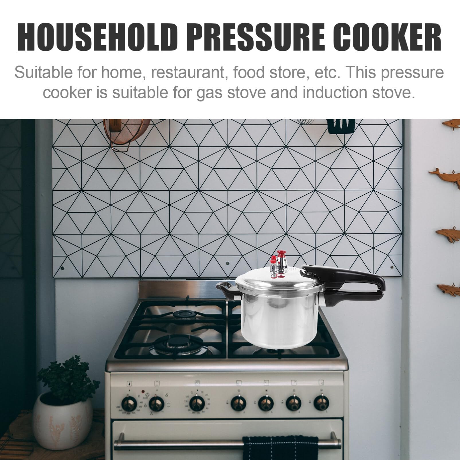 DOITOOL Aluminum Pressure Cooker 16cm/6.3inch Bottom Mini Pressure Cooker for Gas Stove Induction Cooker, Silver