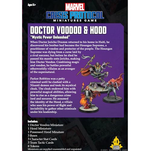 Marvel: Crisis Protocol Doctor Voodoo & Hood Character Pack - Unleash Mystical Powers in Your Battles! Tabletop Superhero Game, Ages 14+, 2 Players, 90 Minute Playtime, Made by Atomic Mass Games