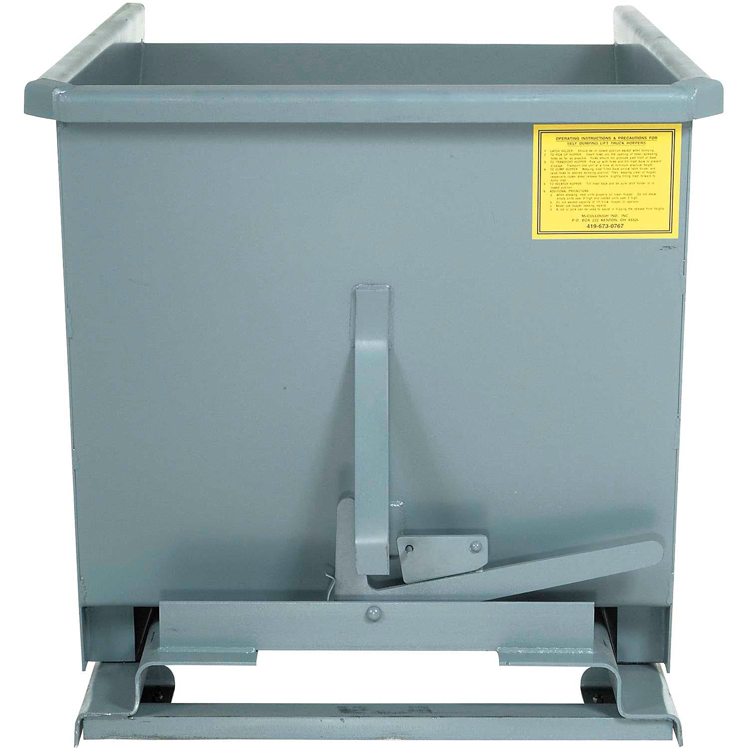 Global Industrial 1 Cu Yd Gray Heavy Duty Self Dumping Forklift Hopper