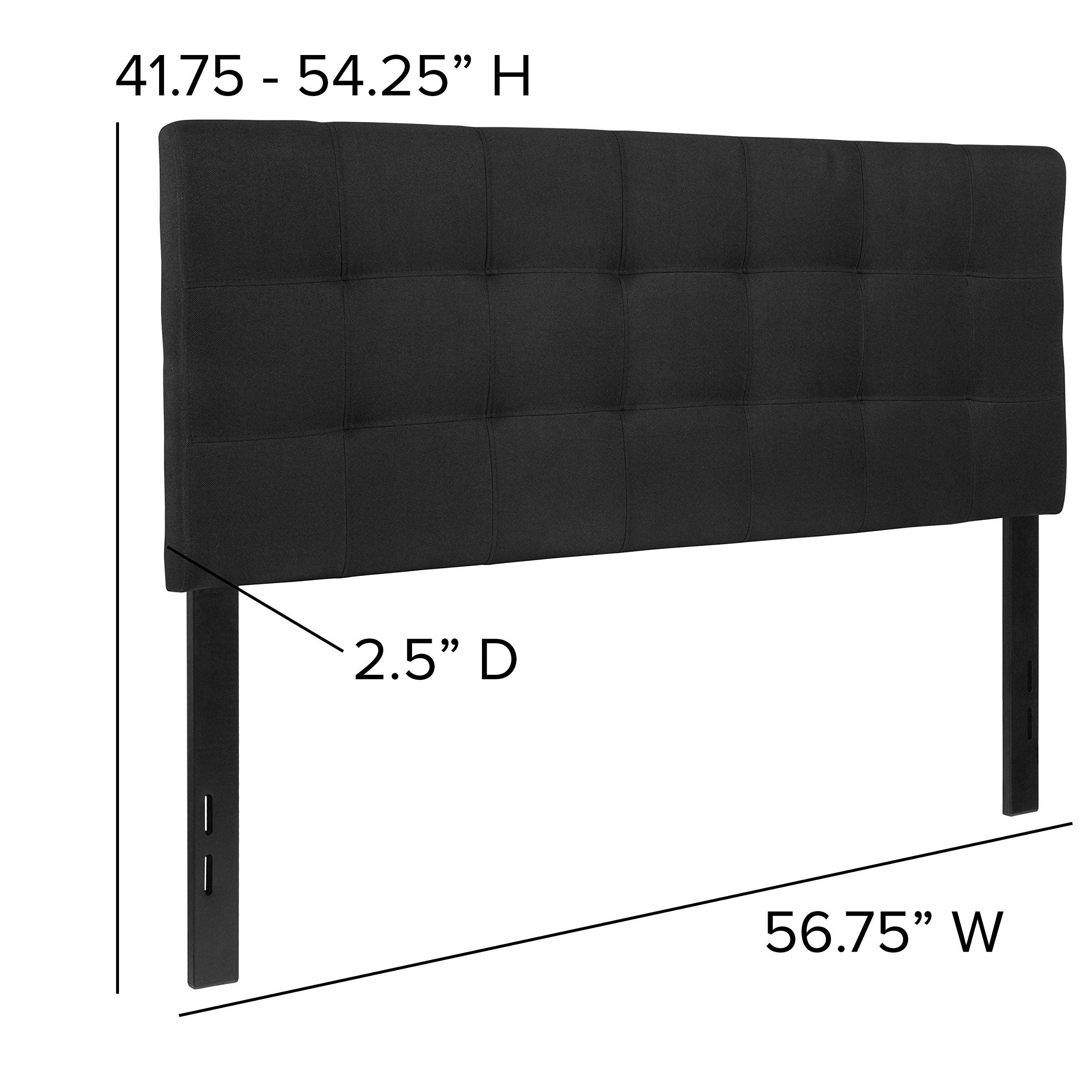 EMMA + OLIVER Quilted Tufted Upholstered Full Size Headboard in Beige Fabric