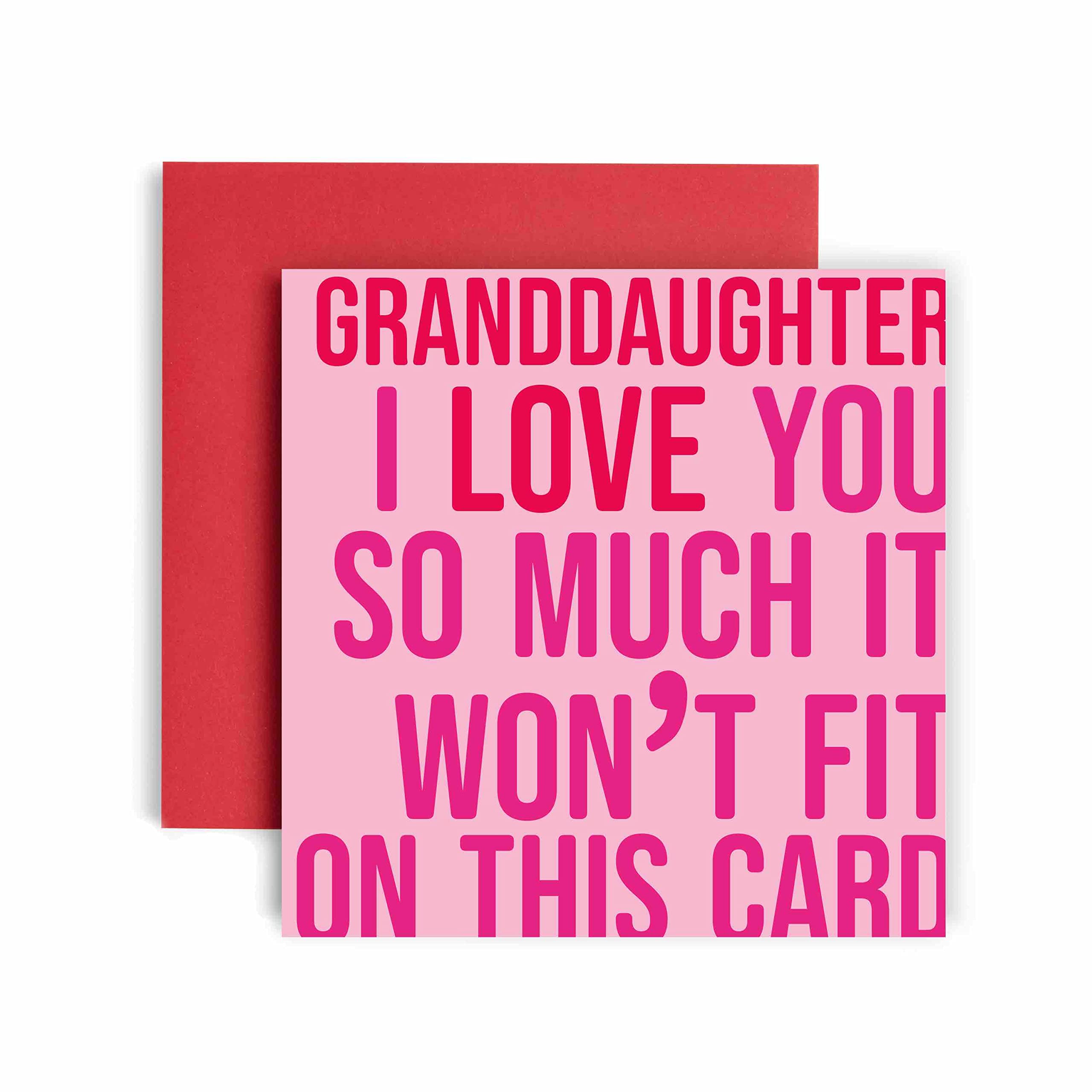 Huxters Birthday Cards for Women - I Love You Granddaughter Birthday Card for her - Funny Happy Card for Granddaughter Fun Love Happy Birthday - 14.8cm (Granddaughter)
