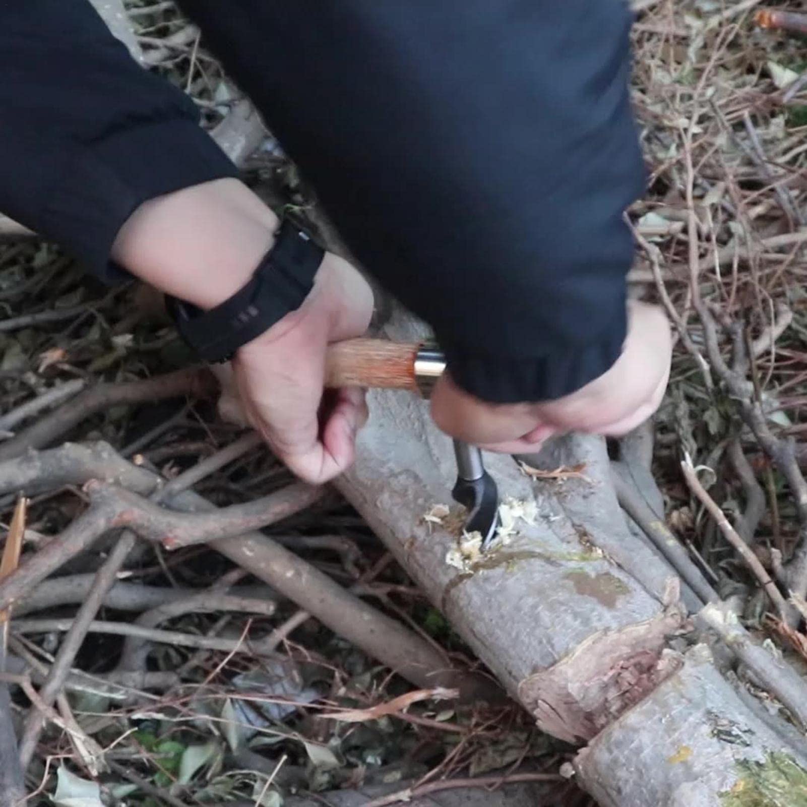 Bushcraft Hand Drill, Tools, Scotch Eyed Wood Auger Drill Bit, Steel Bushcraft Hand Drill Tools, Manual Auger for Outdoor Camping Garden