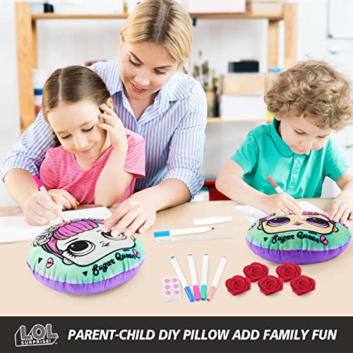 L.O.L. Surprise! DIY Coloring Pillow,Fruit Orange Scented Water Seepage Painting Throw Pillow,Color Your Own Pillow Case Children's Handmade Coloring Gift