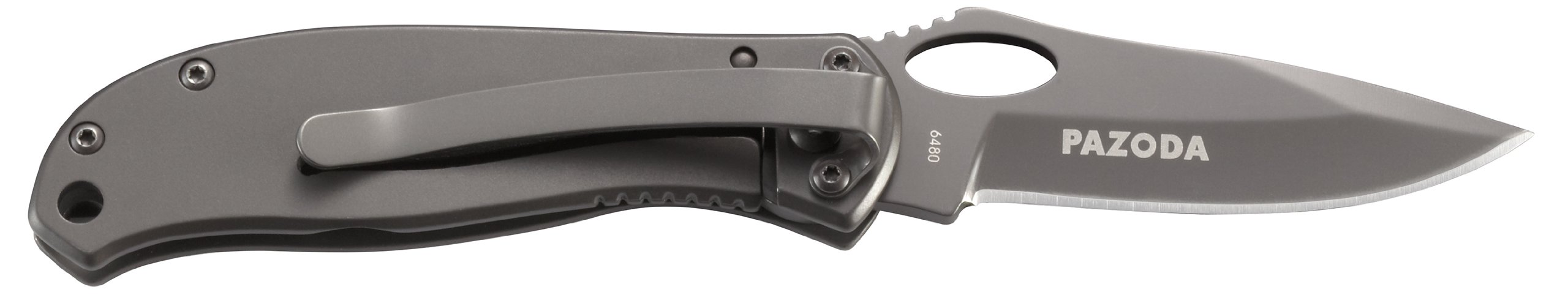 CRKT Pazoda EDC Folding Pocket Knife: Everyday Carry, Gray Ti Nitride Blade, Thumb Slot, Liner Lock, Stainless Handle, Pocket Clip 6480