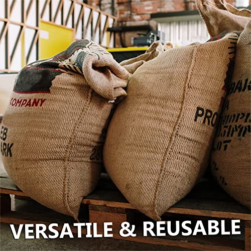 HAMBOLY 5 Packs Large Burlap Bags 24" x 40" Potato Sacks Reusable Storage Bags Races Game Bags
