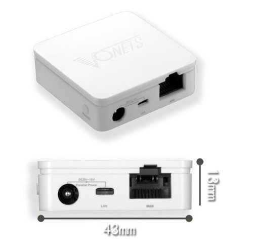 VONETS VAR11N-300 Portable WiFi Router 2.4GHz WiFi Bridge Wireless Repeater WiFi Hotspot to Ethernet WAN/LAN 2 RJ45 Ports(10/100Mbps) DC/USB Powered for Hotel IP Printer Network Devices