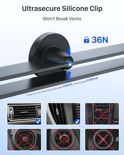 YOSH Magnetic Car Phone Mount Universal Phone Holder for Car Air Vent Cell Phone Car Cradle Compatible with iPhone 11 Pro Max XS XR X 8 7 6 Samsung S21 S20 S10 A71 Edge Note Pixel GPS etc
