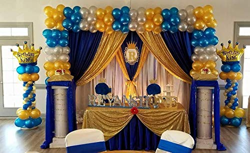 Eternal Beauty Gold Sequin Backdrop Curtain 2 Panels, Gold Curtain Backdrop for Party Decoration (W2 x H8FT-2PCS)