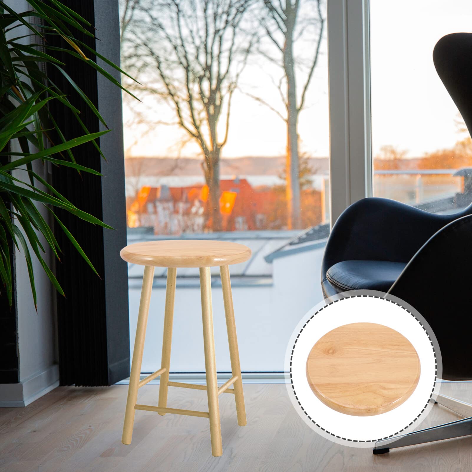BESPORTBLE Wooden Bar Stool Seat Replacement Bar Stool Top 11.6 inch Round Wood Seat Replacement Stool Part Accessories Repair DIY Part