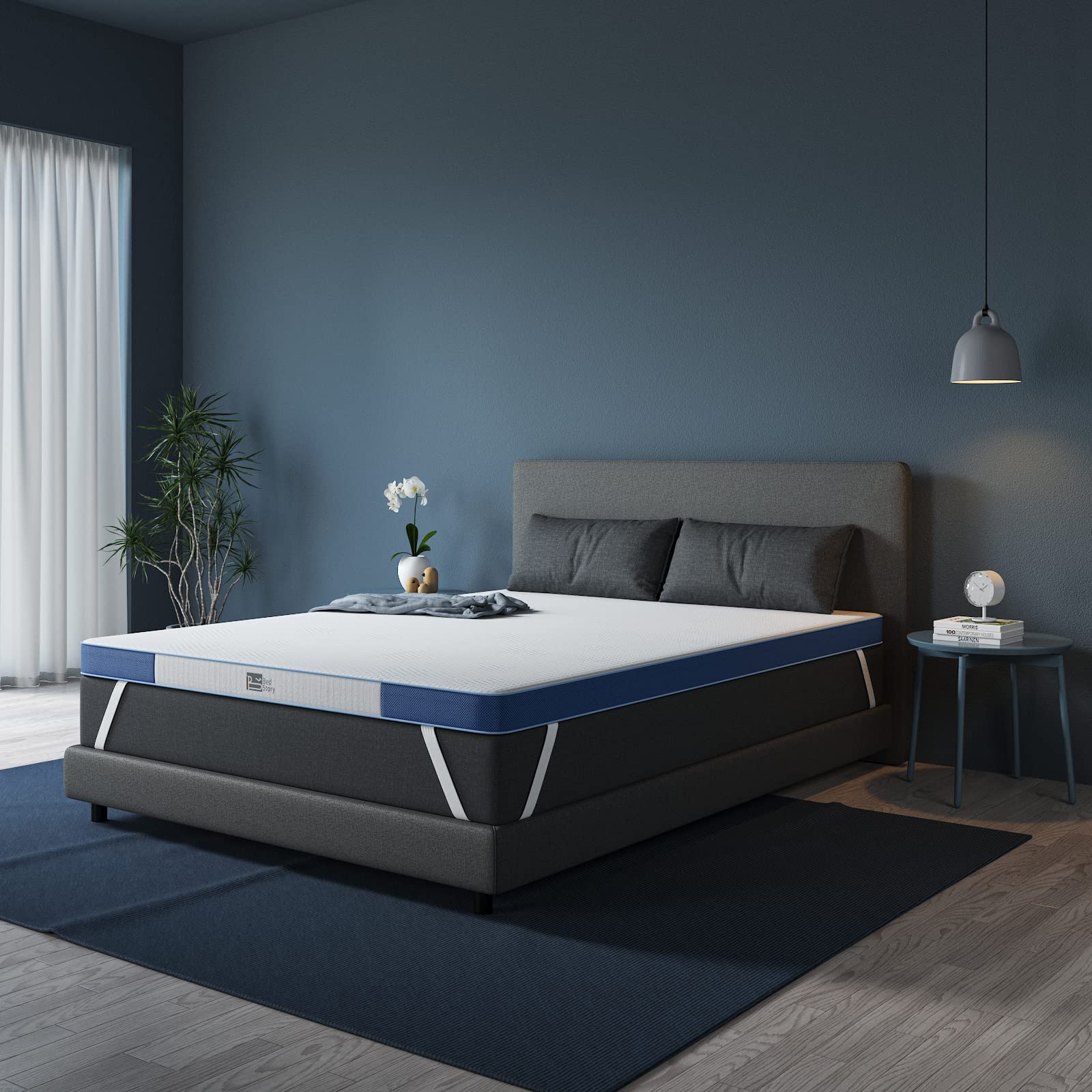 BedStory Extra Firm Mattress Topper Queen, 3 Inch Deep Sleep Memory Foam Mattress Topper for Pressure Relief, High-Density Foam Provides Extra Lumbar Support, 30 Days Trial