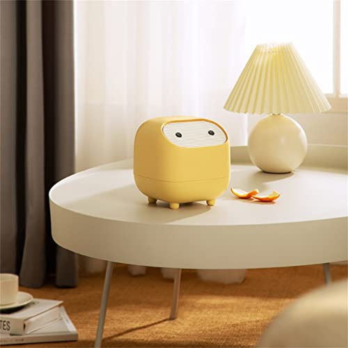CZDYUF Cartoon Cute Ninja Tabletop Trash Can Home Lazy Mini Double Clashing Press Trash Can with Lid Garbage Bin Desk Trash Can ( Color : OneColor , Size : As The Picture Shows )