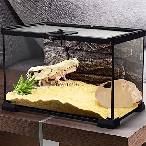 kathson Reptiles Hide Cave Resin Ball Python Hideout Snake Shedding Egg-Laying Hideaway Natural Rock Look Shtelter for Small Reptile Corn Snake Gecko