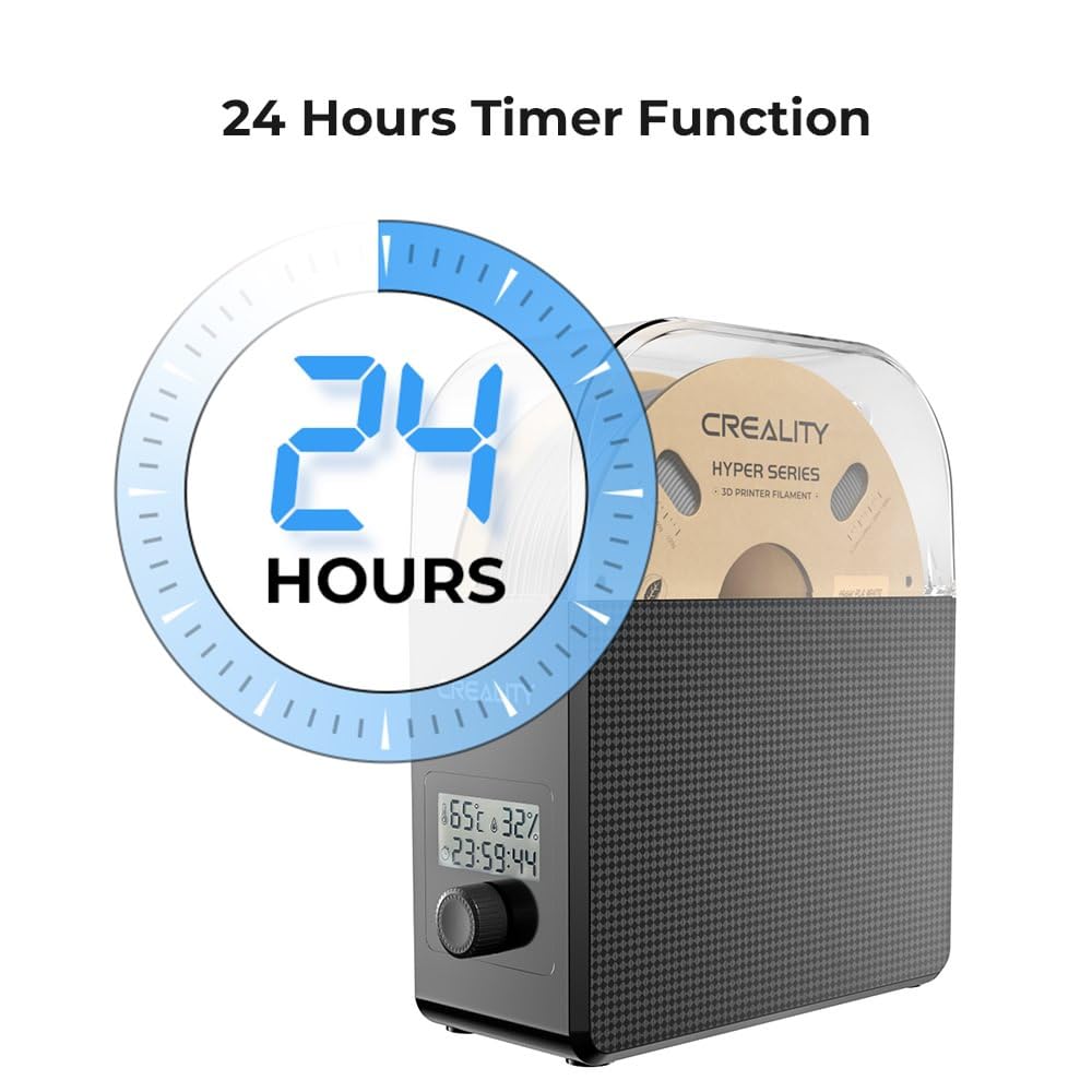 Creality Filament Dryer Box, Temperature Adjustable& 24 Hours Timer Function, Filament Dehydrator Compatible with 1.75/2.85mm PLA PETG ABS Nylon PA Filament