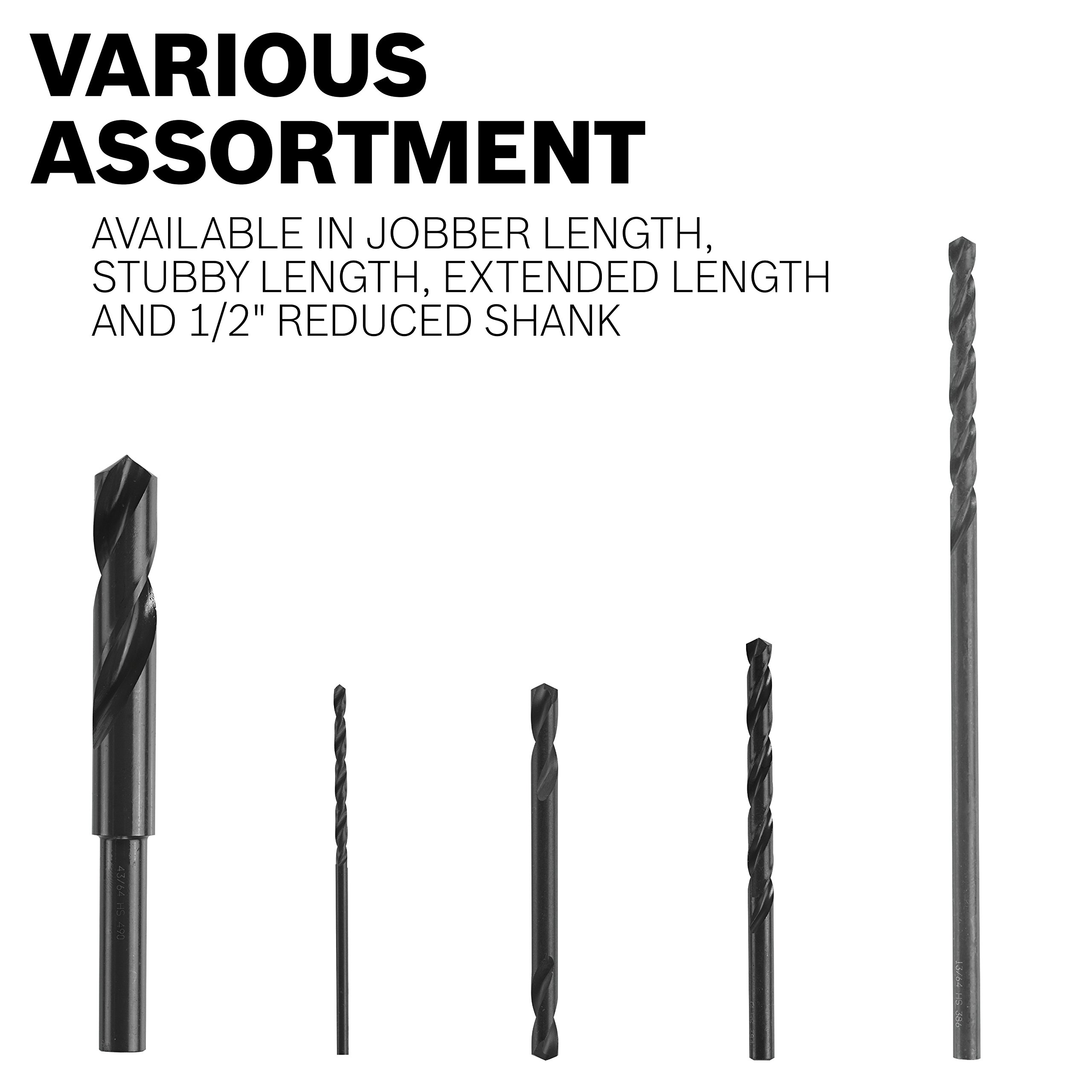 BOSCH BL2637 1-Piece 5/32 In. x 6 In. Extra Length Aircraft Black Oxide Drill Bit for Applications in Light-Gauge Metal, Wood, Plastic