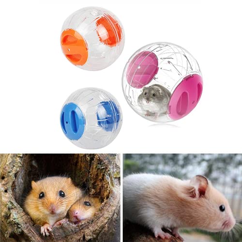 Hamster Exercise Ball Silent Hamster Wheel Small Animals Transparent Ball for Dwar Rat Relieves Boredom and Increases Activity (6 inch, Blue)