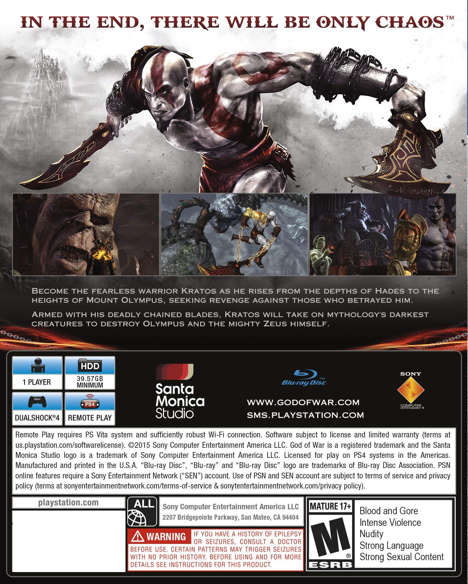 God of War 3 Remastered - PlayStation 4 (Renewed)