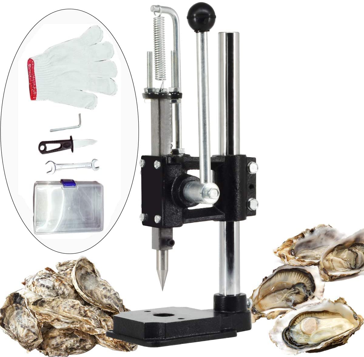 WINB Oyster Clam Opener Machine with Oyster Knife, Oyster Shucker Tool Set for Restaurant, Hotel, Supermarket, Seafood Stores