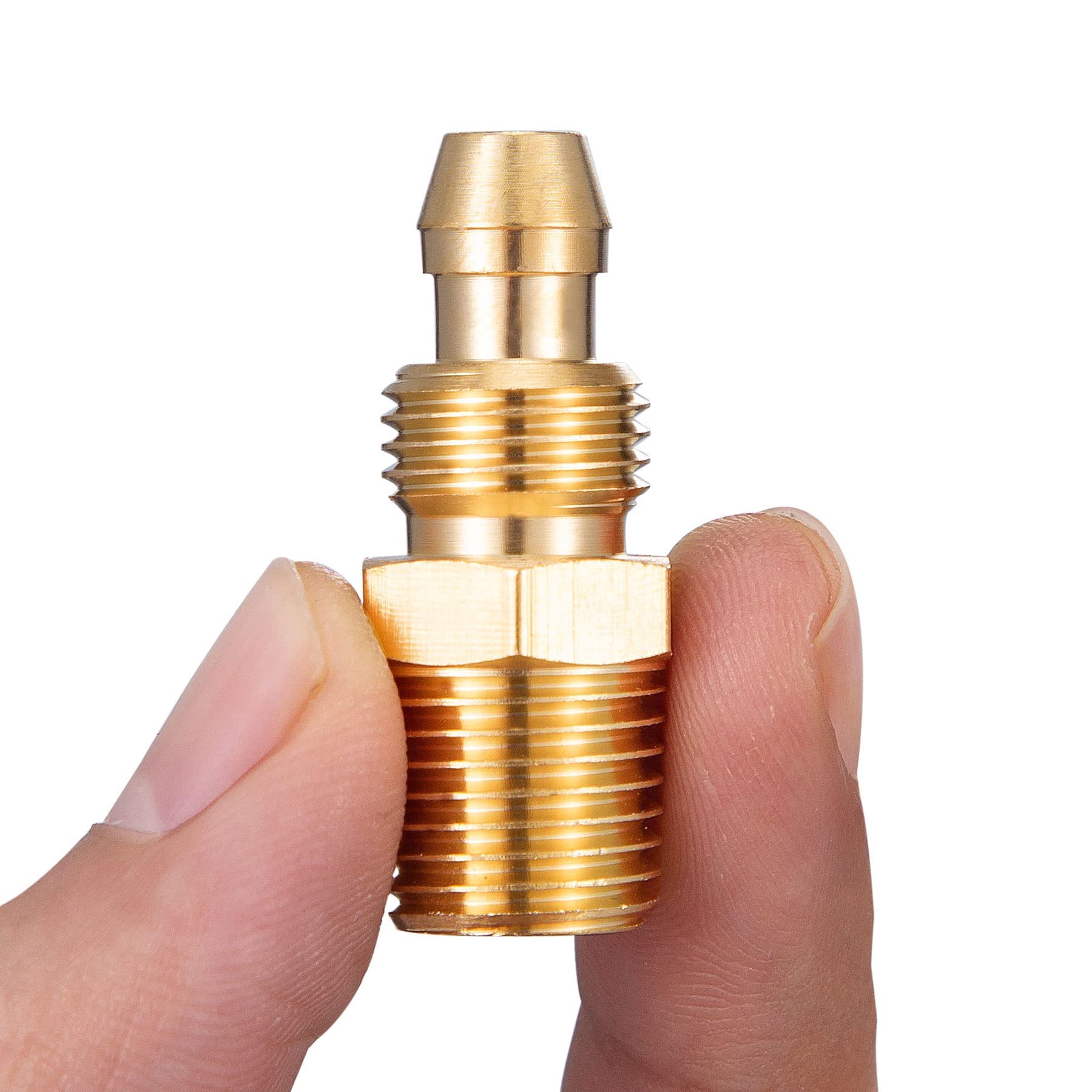 Breezliy Premium Solid Brass 4PCS Reusable Replacement Fitting For 1/4-Inch ID Hose,1/4-Inch NPT Rigid