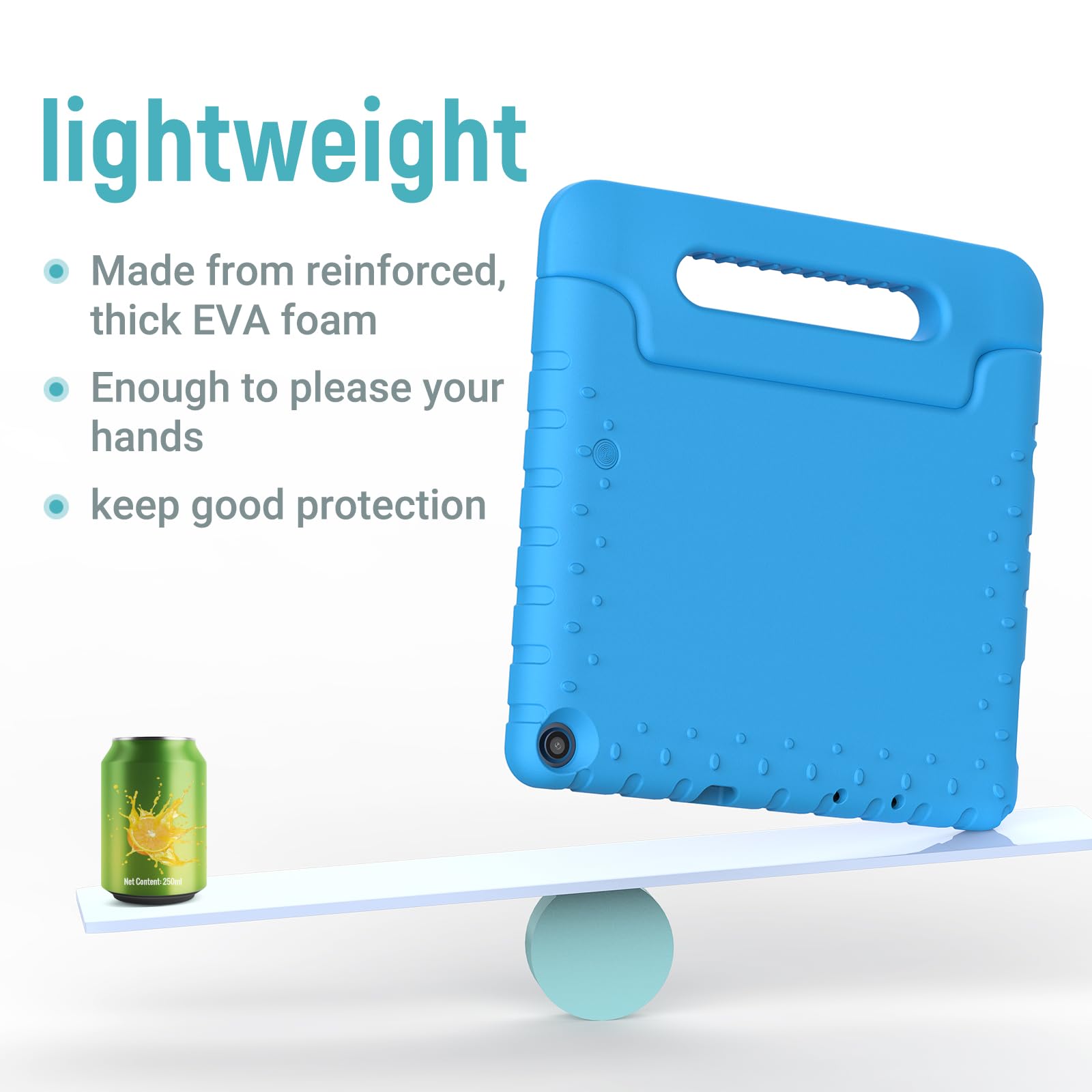 Bolete Case for Onn 10.1 Tablet Model 100011886 (2020 Generation 2) Kids 10.1 Inch Android Tablet Onn 10.1 Gen 2 Case with Handle EVA Foam Shockproof Washable Cover for Kids Adults, Children - Blue