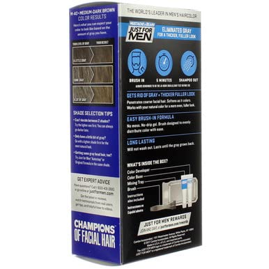 JUST FOR MEN Brush-In Color Gel, Medium-Dark Brown M-40 1 ea (Pack of 2)