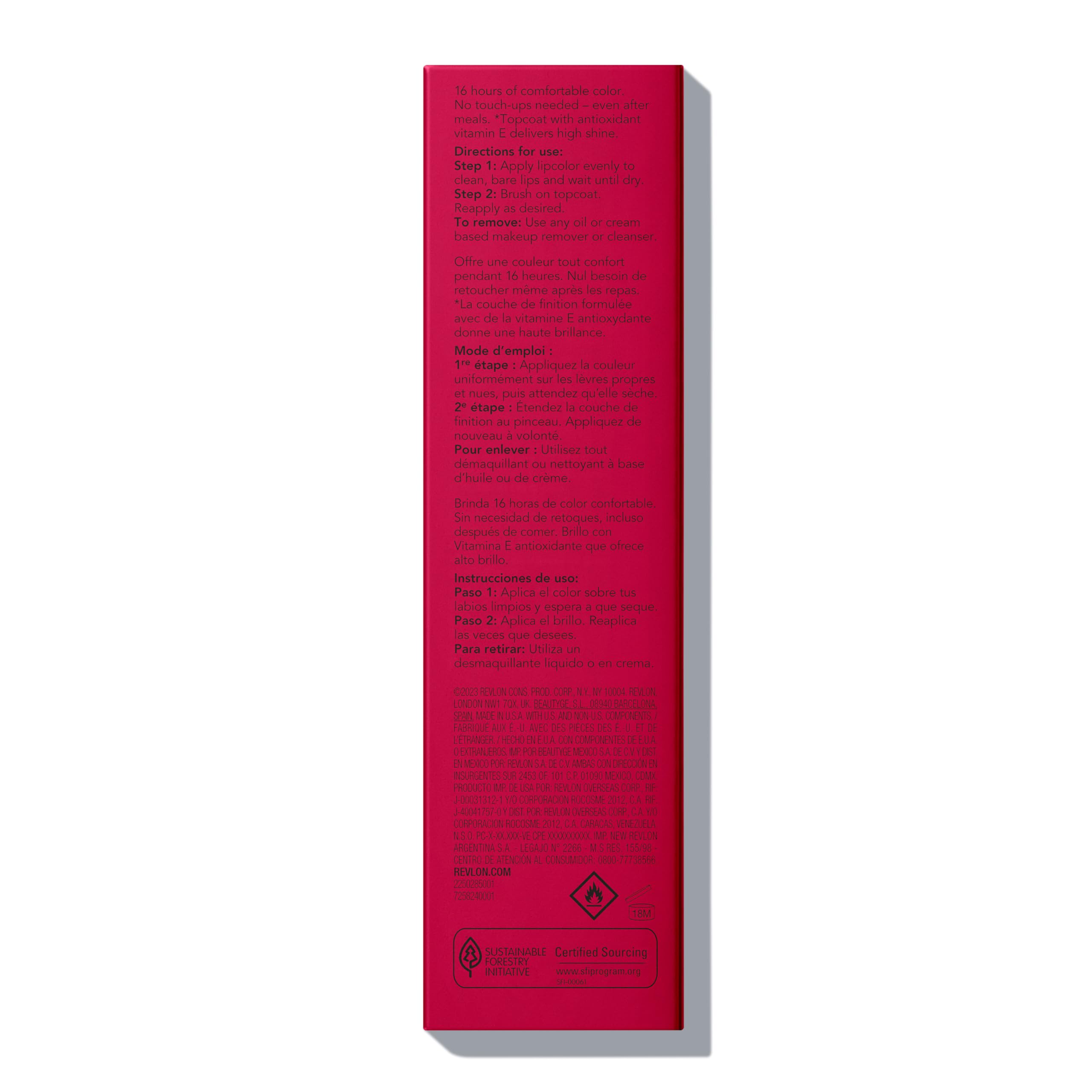 Revlon Liquid Lipstick with Clear Lip Gloss, ColorStay Overtime Lipcolor, Dual Ended with Vitamin E, 010 Non-Stop Cherry, 0.07 Fl Oz