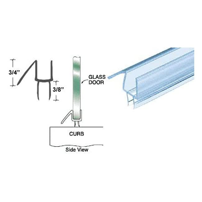 CRL Co-Extruded Clear Bottom Wipe with Drip Rail for 3/8" Glass - 31 in long
