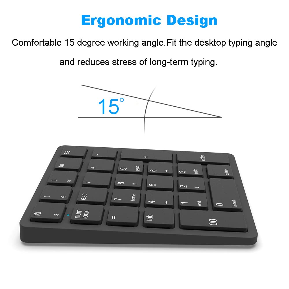 Astargo Stratosphere Wired Number Pad for Laptop - Slim USB Numeric Keypad with 3.9ft Cable, Plug and Play 26 Keys - Keyboard Numpad Compatible with Windows PC - Perfect Add On 10 Key USB Keypad