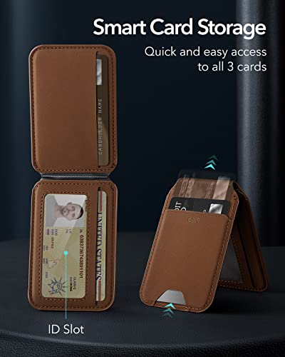 ESR HaloLock Vegan Leather Wallet Stand Classic Kickstand Case with HaloLock Compatible with iPhone 14 Pro Max Case, MagSafe-Compatible Case with Stand, Military-Grade Protection
