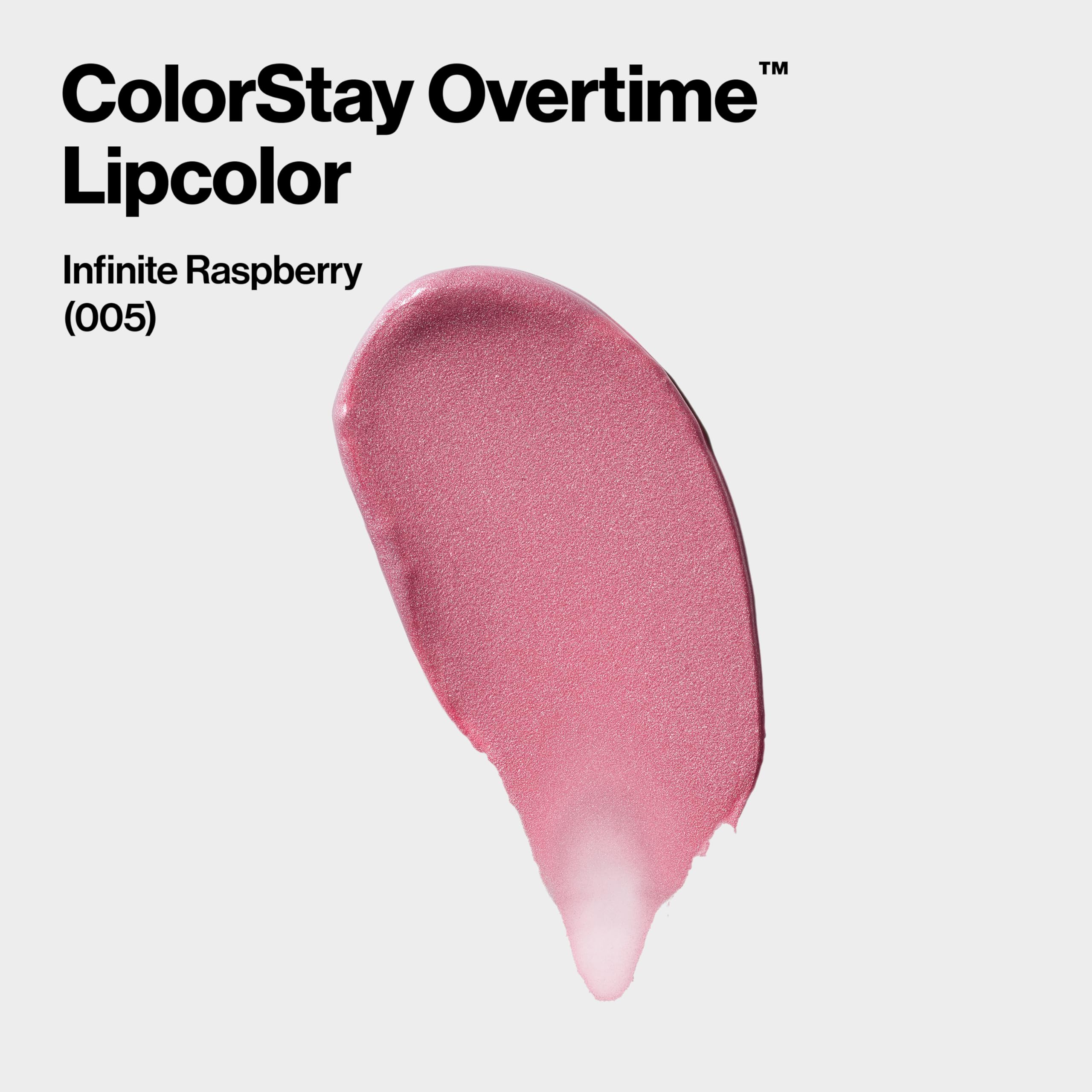 Revlon Liquid Lipstick with Clear Lip Gloss, ColorStay Overtime Lipcolor, Dual Ended with Vitamin E, 005 Infinite Raspberry, 0.07 Fl Oz
