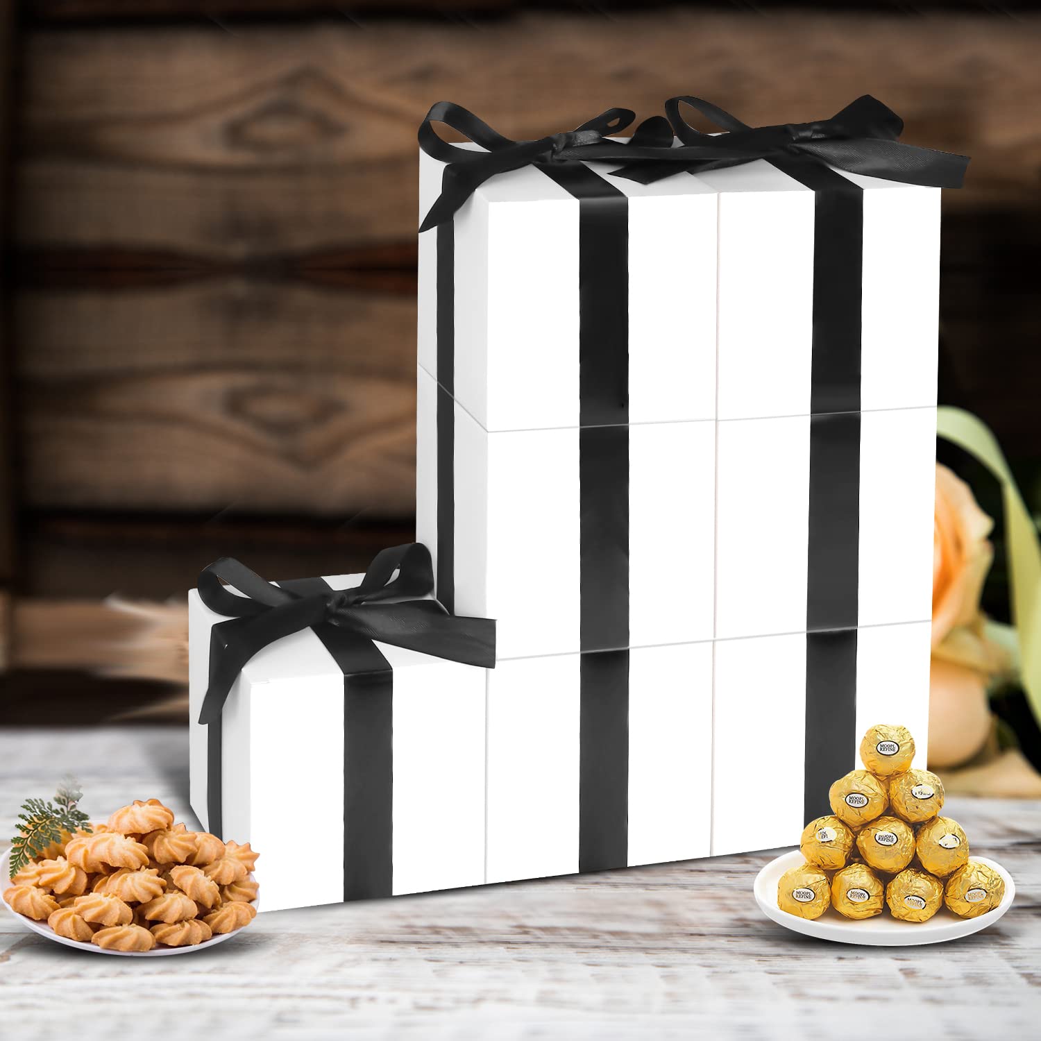 DOYIDE 100 Pack Small Gift Boxes, 2x2x2 Inches Favor Boxes White Paper Gift Boxes with Lids for Presents, Crafting, Cupcake Boxes, Gifts, Candy Boxes for Wedding Party Bridal Shower Baby Shower Favors