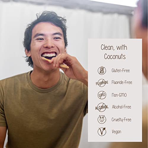 Dr. Ginger's White Charcoal Toothpaste Tablets, Eco-Friendly Travel Chewable Tabs for Whitening, Fresh Breath, & Gum Support, Enamel-Safe, Coconut Mint Flavor, Fluoride-Free 0.75oz Tin, 60 Tablets