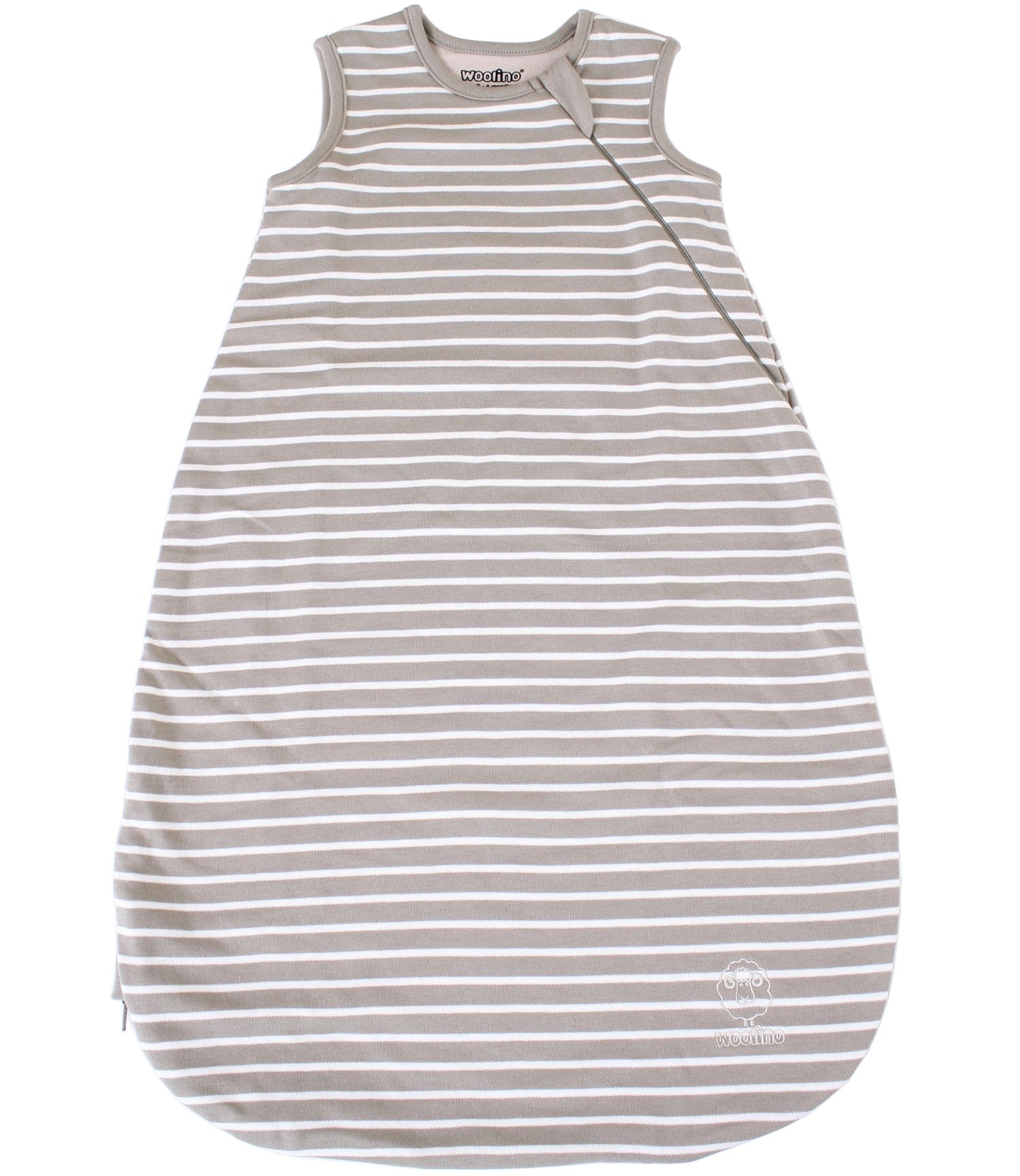 Woolino 4 Season Classic Baby Sleep Bag - Merino Wool and Organic Cotton - Two-Way Zipper Newborn Sleeping Sack - Infant Wearable Blanket - 0-6 Months - Earth