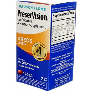 Bausch & Lomb Preservision Areds 120 Soft Gels (Pack of 4)