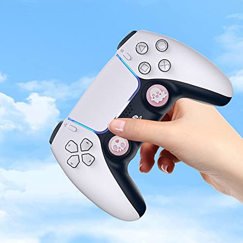 PERFECTSIGHT Cute Thumb Grip Caps for PlayStation 4/5, PS5, PS4, Xbox Series X/S, Xbox One, Switch PRO Controller, 4PCS Kawaii Soft Rubber 3D Analog Thumbsticks Grips Joystick Cover - Glitter Ghost