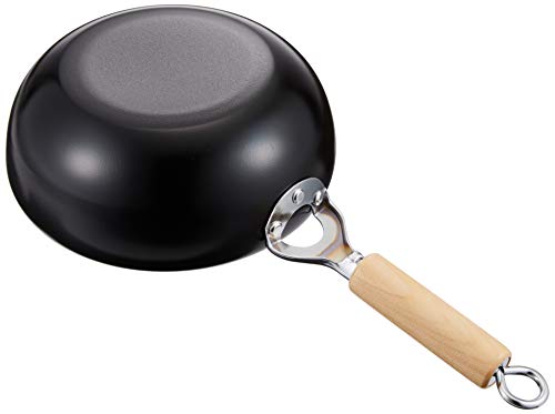 EPOLAS YL-IH20SF Yellow Line Induction Compatible, One-Handed Tempura Pot, 7.9 inches (20 cm) (With Lid)