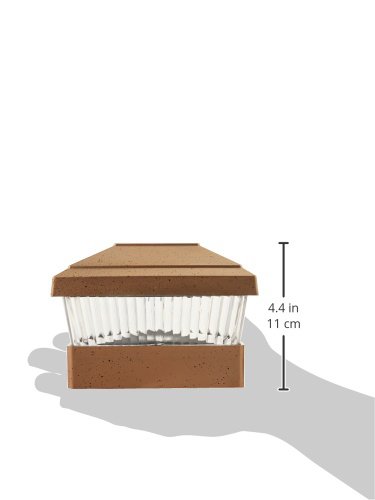 iGlow 8 Pack Copper Outdoor Garden 5 x 5 Solar LED Post Deck Cap Square Fence Light Landscape Lamp PVC Vinyl Wood Bronze