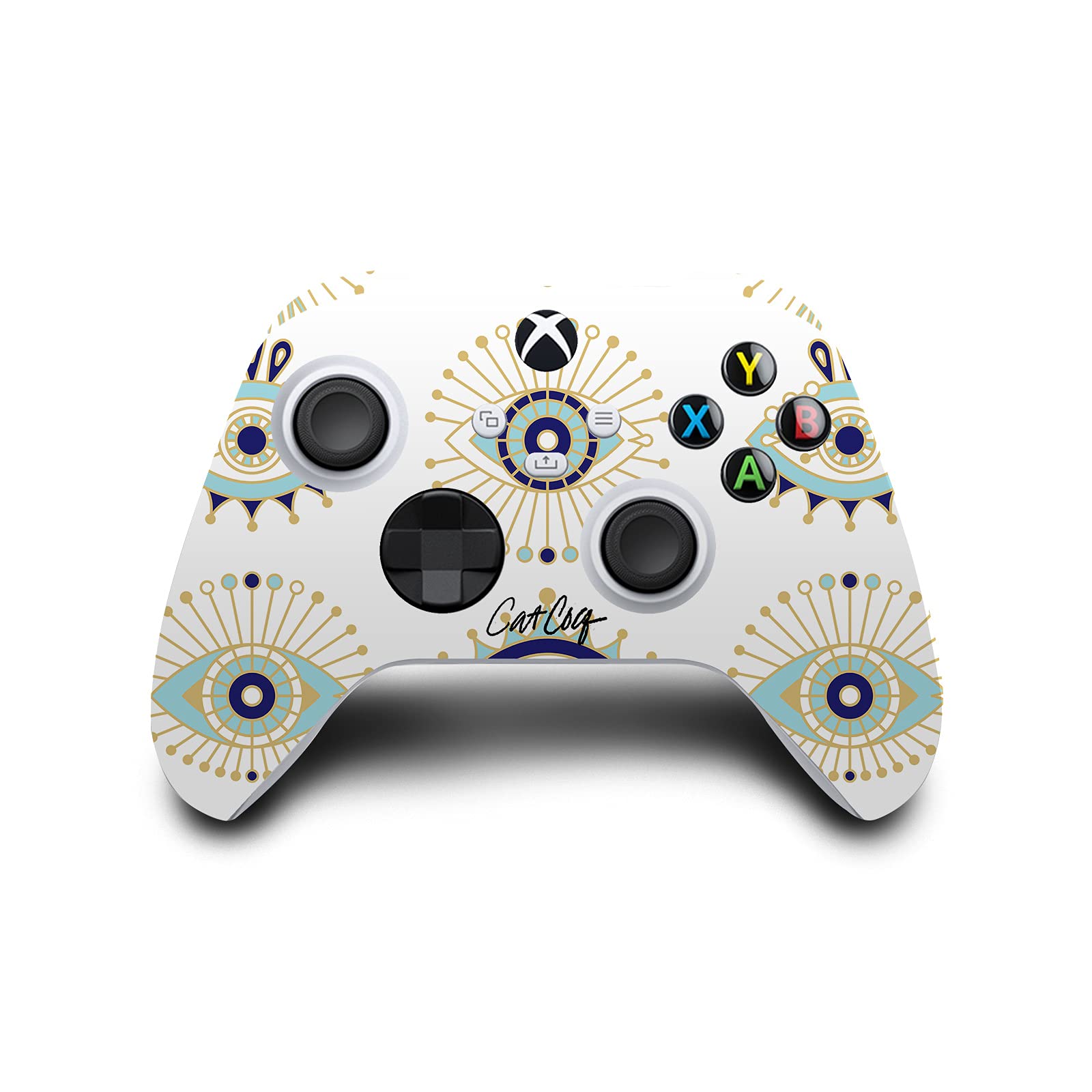 Head Case Designs Officially Licensed Cat Coquillette Blue Gold Art Mix Vinyl Sticker Gaming Skin Case Cover Compatible with Xbox Series S Console and Controller Bundle