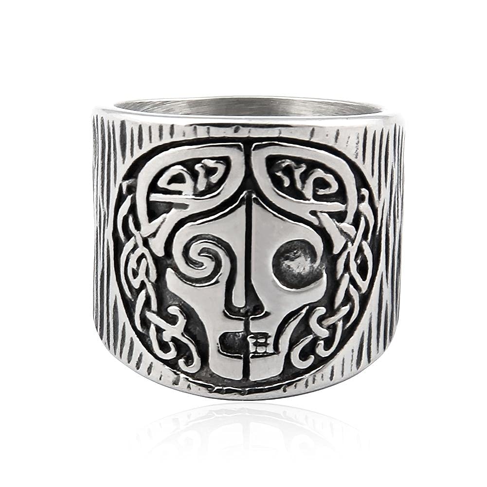BAVIPOWER Viking Hel Goddess Norse Ring Celtic Charming Unique Stainless Steel Accessory For Men Women