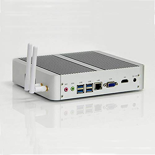 Kaby Lake i5 7200U Industrial PC,Fanless PC,Mini Box PC with 8G RAM 128G SSD Rich IO: DP HDMI USB3.0 LAN SD Card Reader Aluminum Case 4K Display