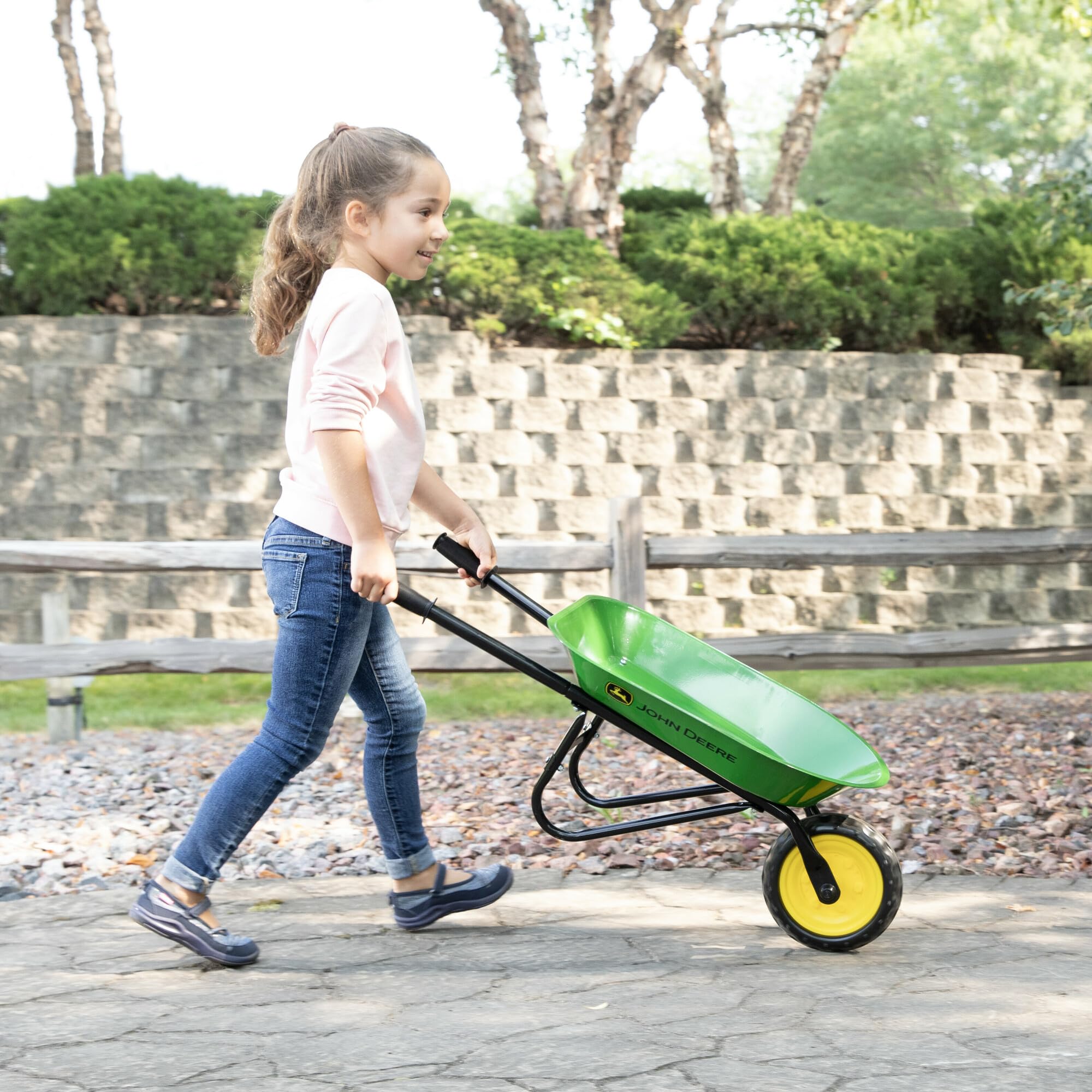 John Deere Kids Wheelbarrow - 34 Inch - Kids Gardening Tools - John Deere Toys - Ages 2 Years and Up