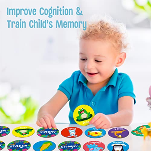 Memory Matching Game, 72 PCS Animal Matching Cards for Toddlers 36 Pairs Memory Cards for Preschool 4 5 6 Years Old