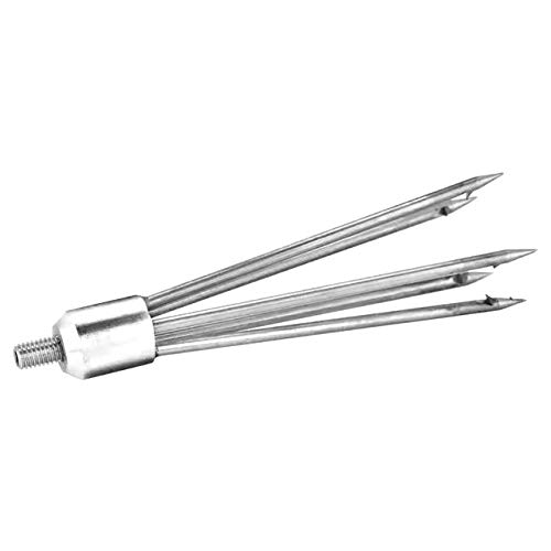 Beiersa 5 feet Long Stainless Steel Telescopic Rod 5-Prong Harpoon, Replaceable Harpoon, Replacement Diameter 8MM, Telescopic Rod can be Adjusted in 5 Sizes (5 Fork with Telescopic Handle)